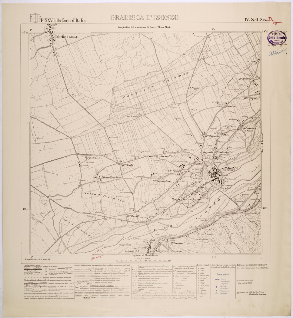 (N:26306) MONFALCONE E GRADISCA - FOGLIO XXV IV S.O. SEZIONE D ...